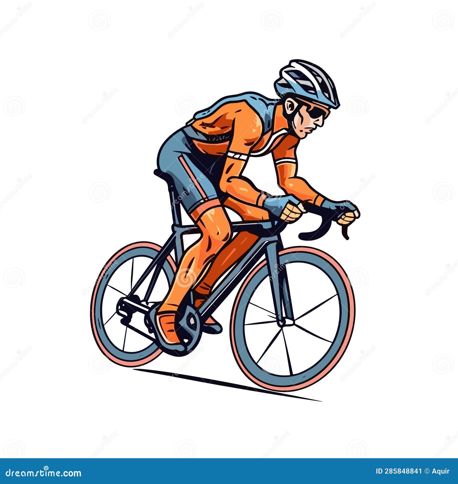 Road Cyclist Hand-drawn Illustration. Cyclist. Vector Doodle Style ...