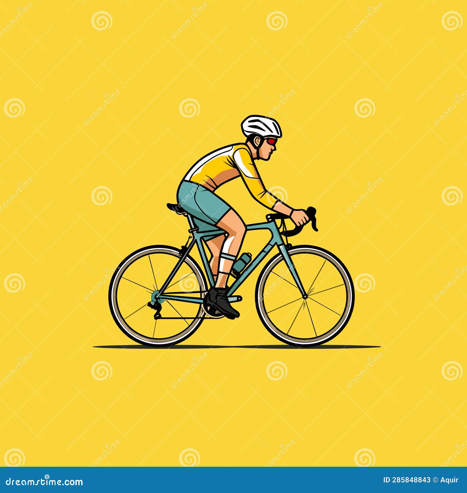 Road Cyclist Hand-drawn Illustration. Cyclist. Vector Doodle Style ...