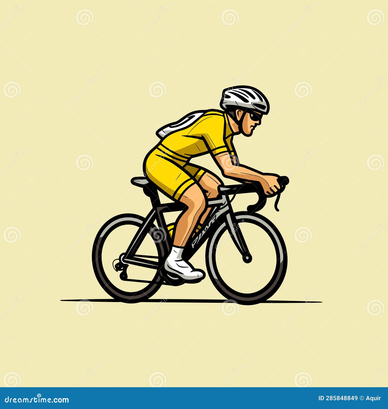 Road Cyclist Hand-drawn Illustration. Cyclist. Vector Doodle Style ...