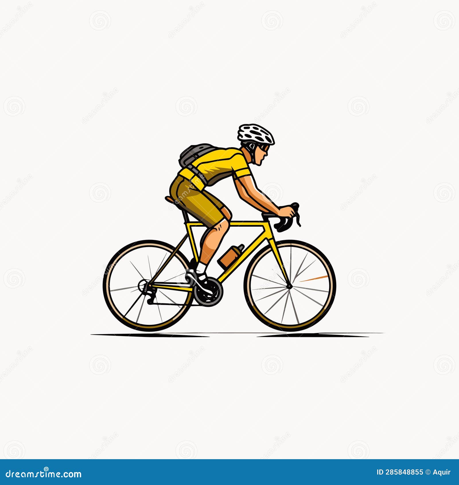 Road Cyclist Hand-drawn Illustration. Cyclist. Vector Doodle Style ...