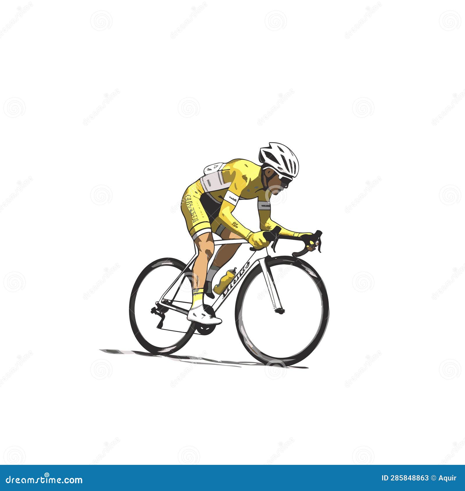 Road Cyclist Hand-drawn Illustration. Cyclist. Vector Doodle Style ...