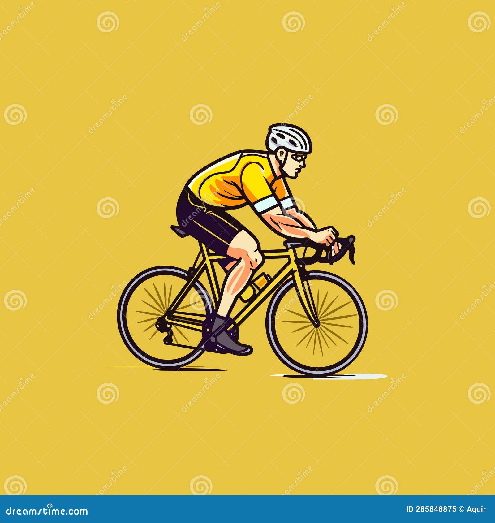 Road Cyclist Hand-drawn Illustration. Cyclist. Vector Doodle Style ...