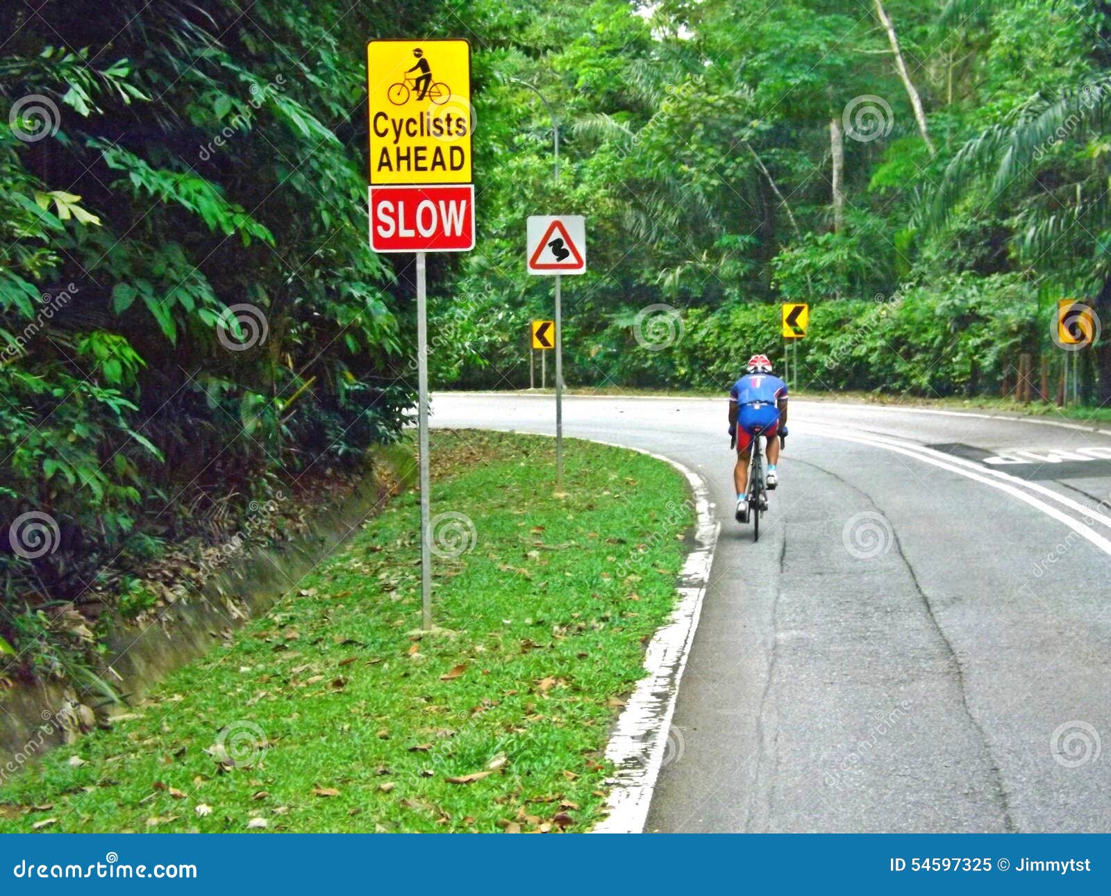 Cyclist - road signs editorial image. Image of biker - 54597325