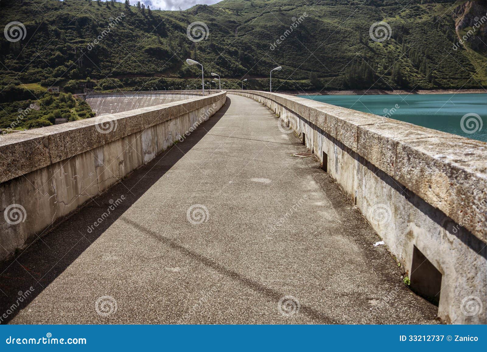 Road on the dam stock image. Image of generator, bridge - 33212737