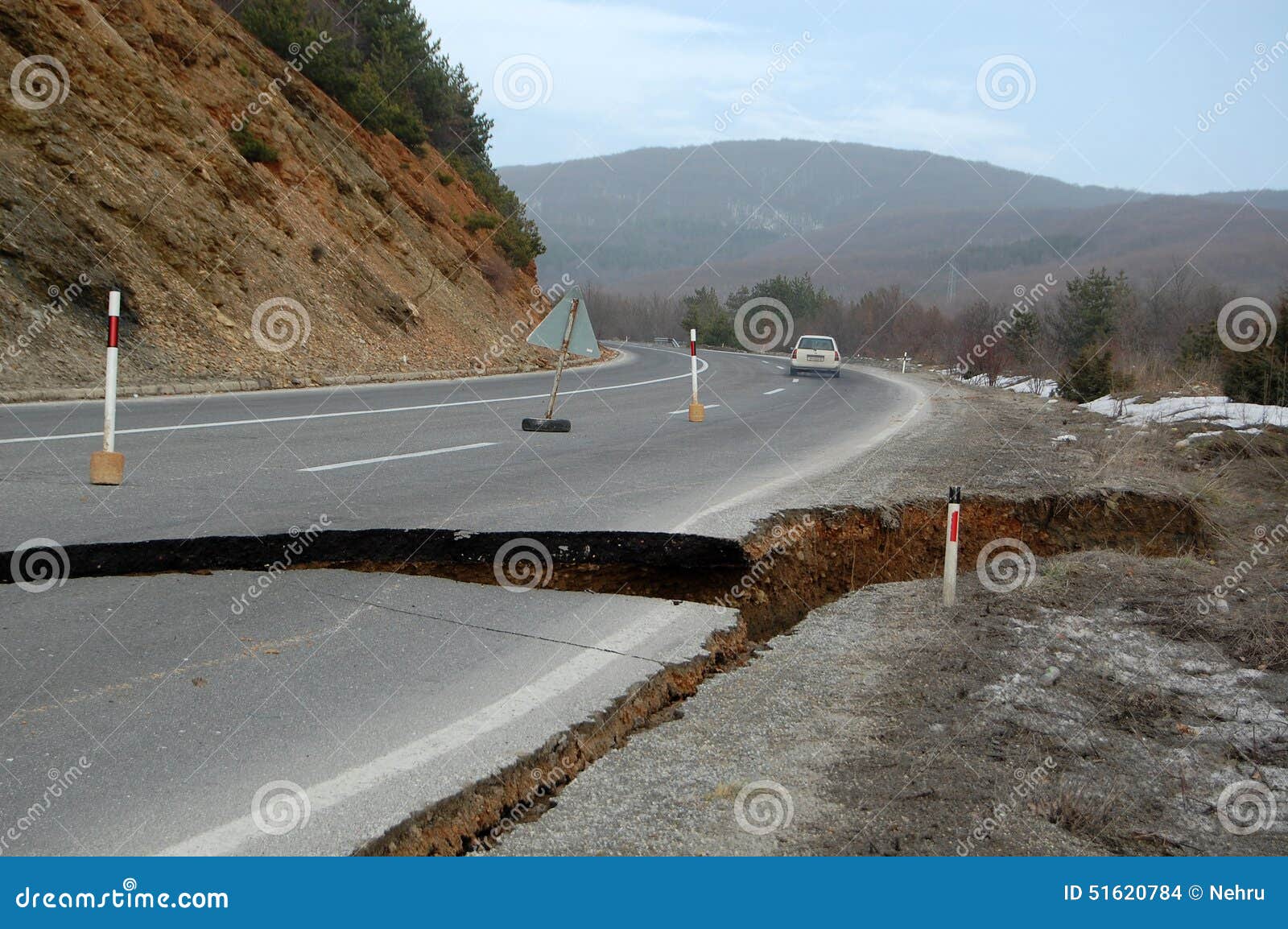 Road Damage From Flood Royalty-Free Stock Photography | CartoonDealer ...