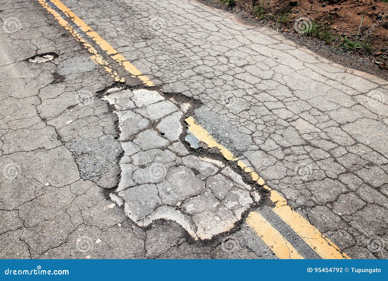 Road damage stock photo. Image of infrastructure, drive - 95454792