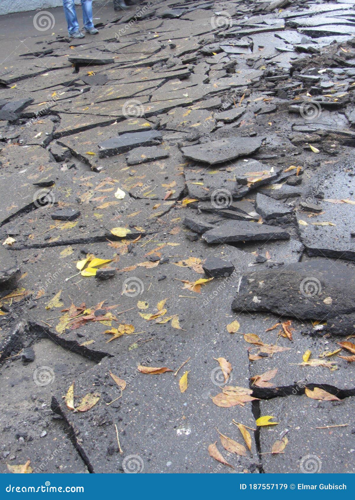Road Damage, Damage To Pavement Stock Image - Image of building ...