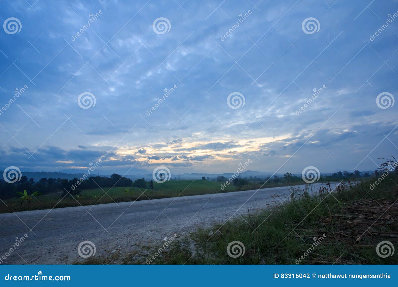 Road Dawn Mountain Backdrop Stock Photo - Image of road, cumulus: 83316042