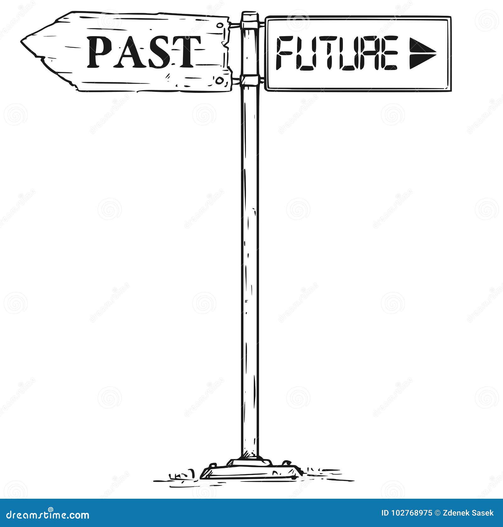 Future Arrow Sign Bent Backward, Showing Wrong Direction, Moving Back ...