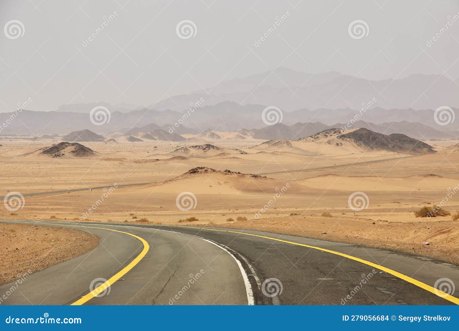The Road in the Desert, Saudi Arabia Stock Photo - Image of loneliness ...