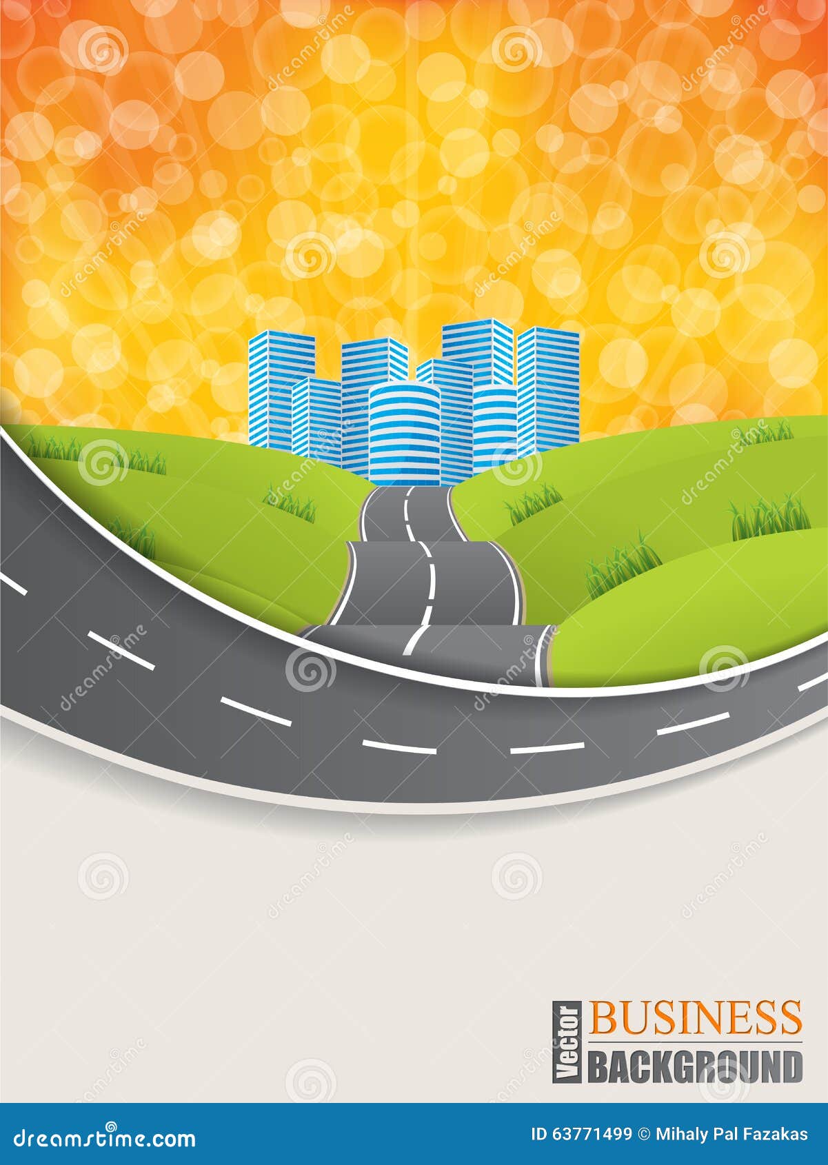 Road Design Brochure with Sunset Background Stock Vector - Illustration ...