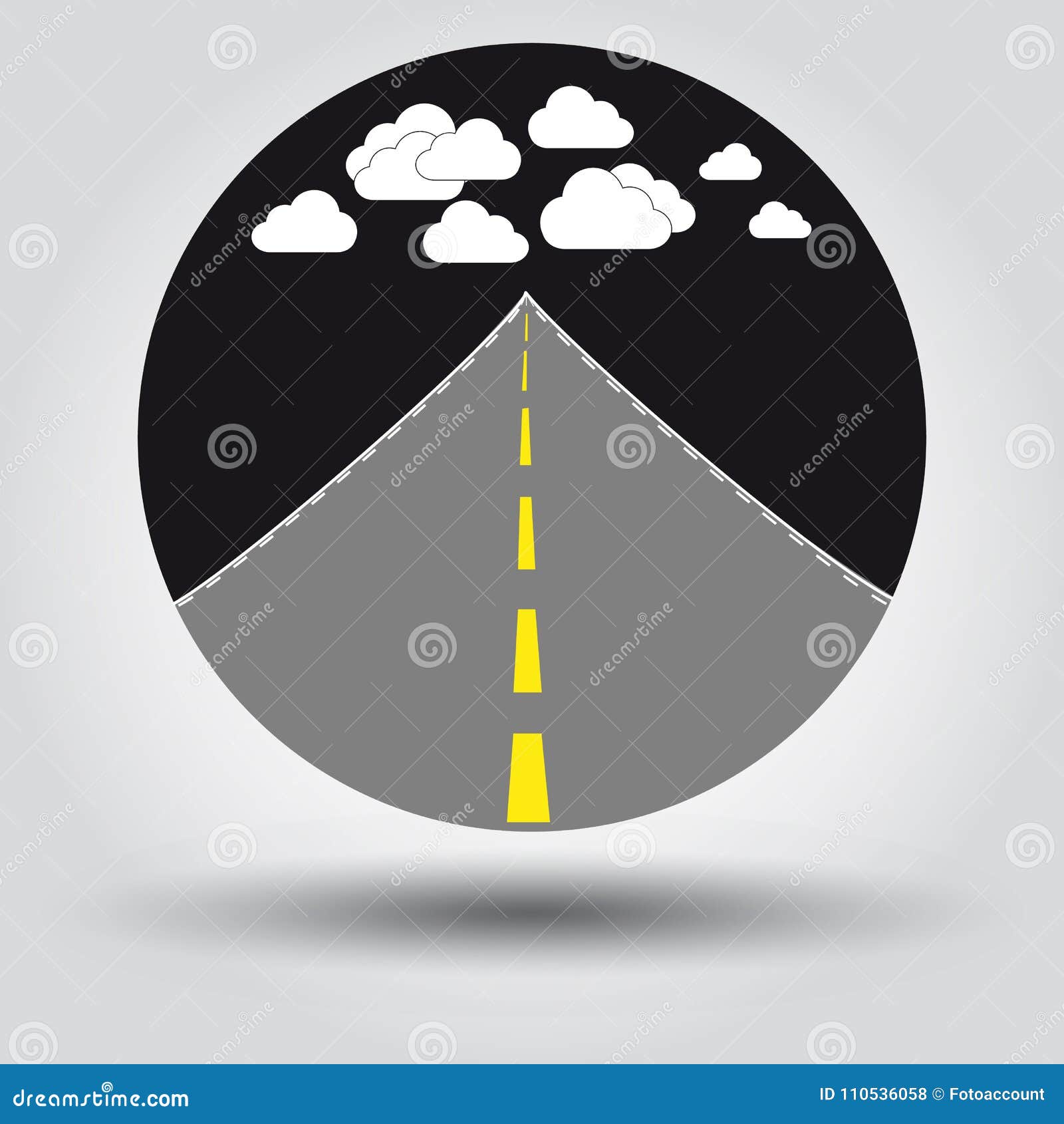 Road Design Icon and Clouds Stock Vector - Illustration of drive ...