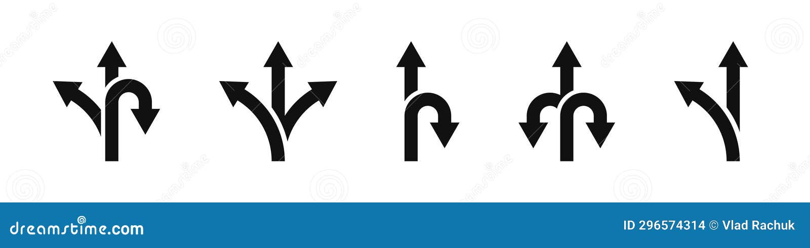 Road Direction Arrows. Vector Navigation Arrows Set. Navigation Arrows ...