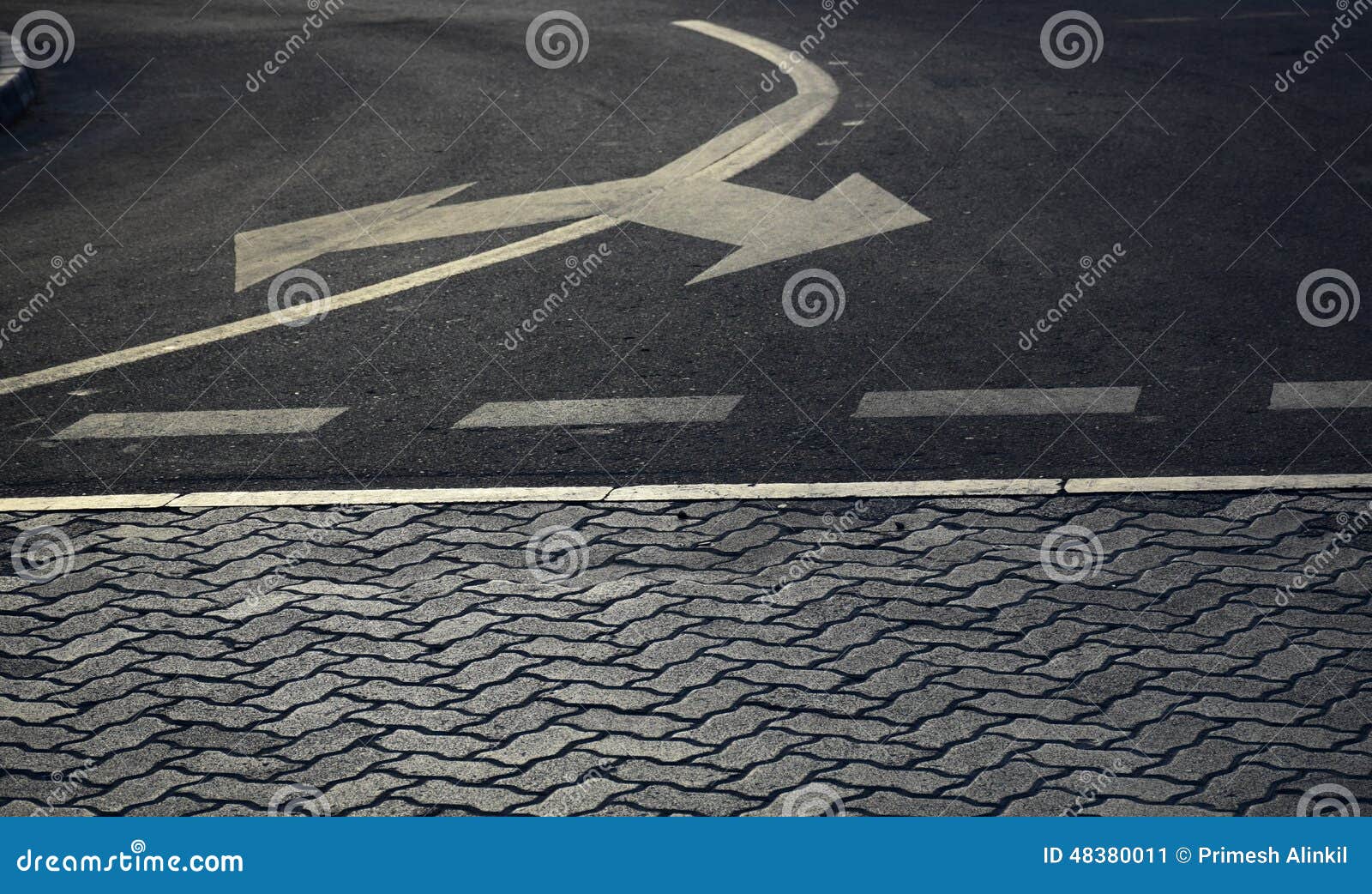Road Marking for Showing Different Direction Stock Image - Image of ...