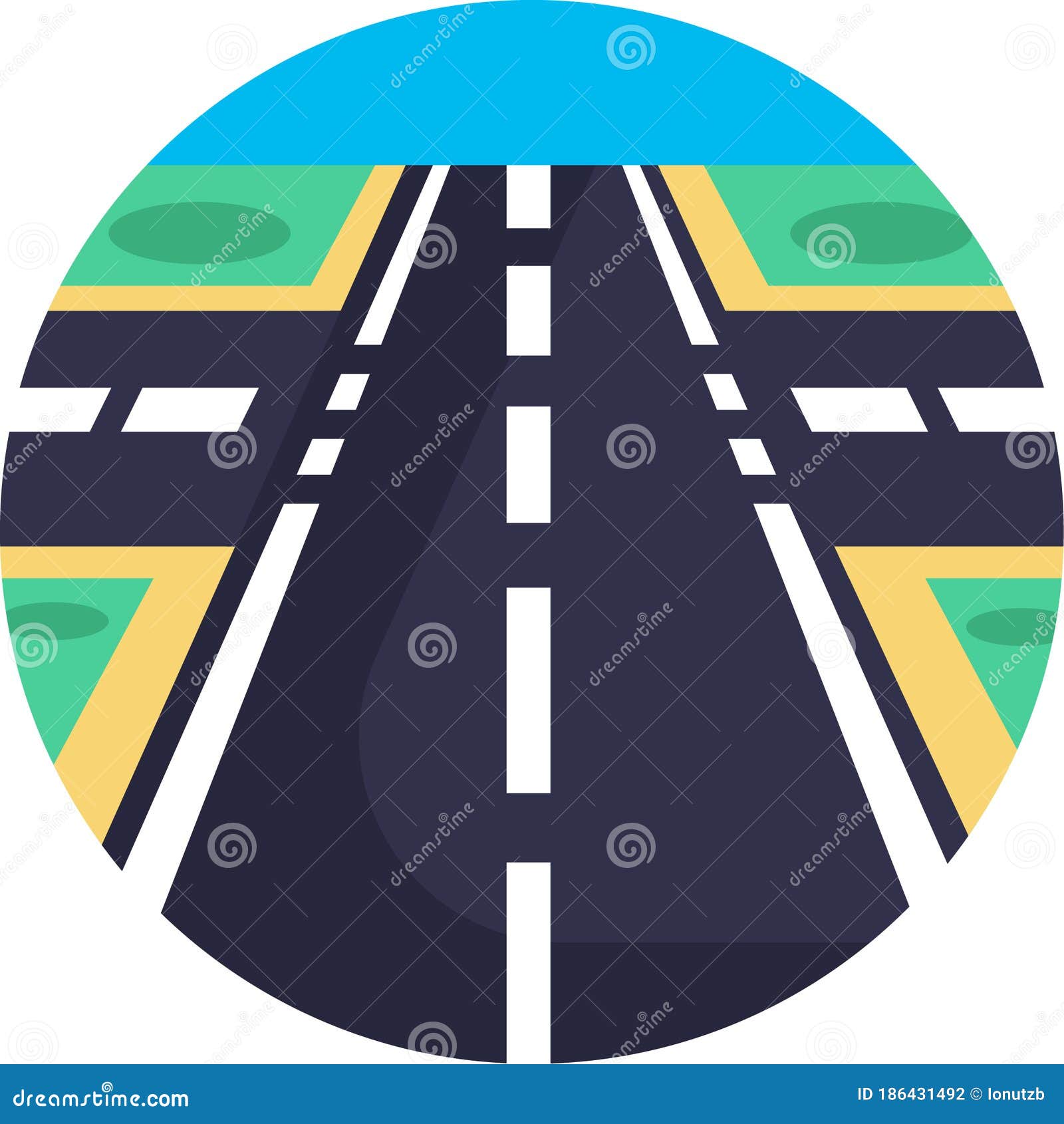 Road Direction Intersection Vector Icon Stock Vector - Illustration of ...