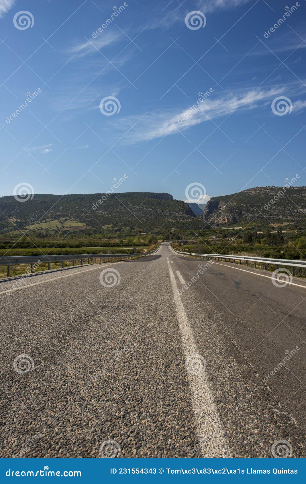 Road in the Direction of a Pass between Mountains Stock Image - Image ...