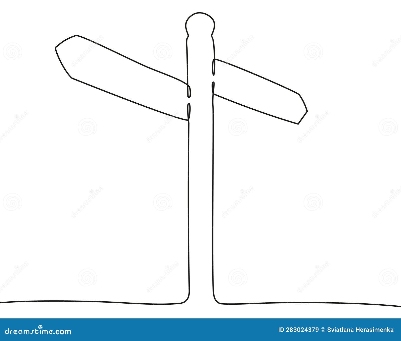 Road Direction Sign Arrows. Continuous One Line Drawing Stock Vector ...