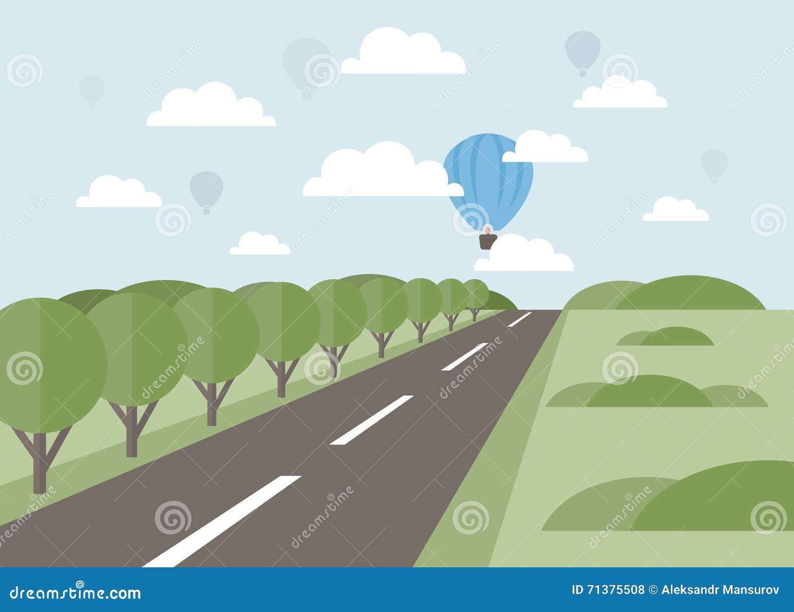 Road into the distance stock vector. Illustration of mountain - 71375508