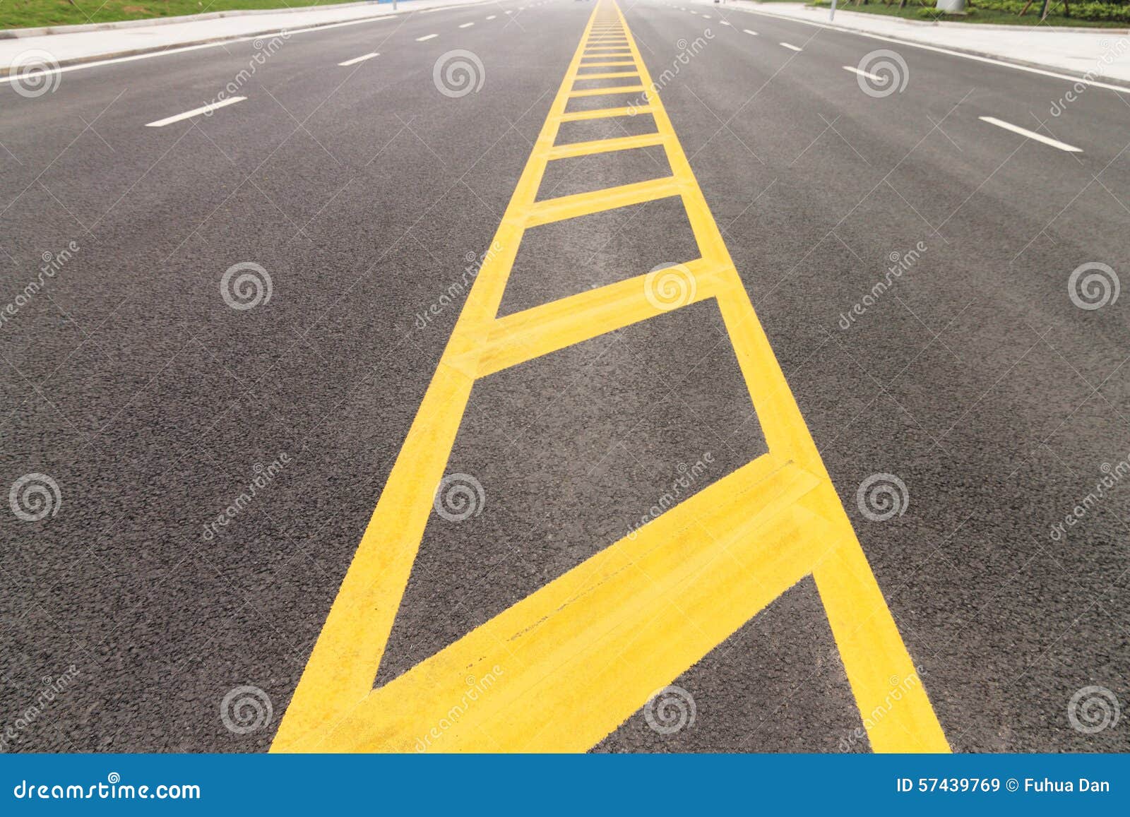 Road stock image. Image of lines, street, yellow, sidewalk - 57439769