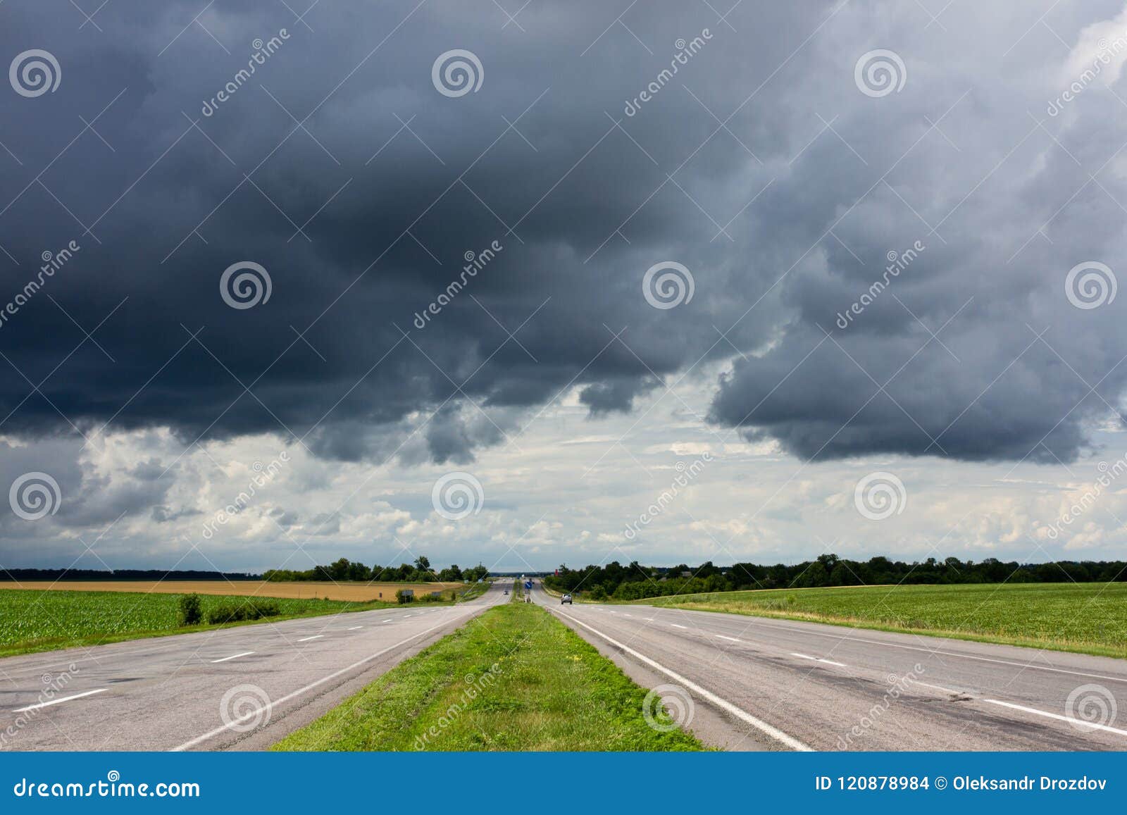 Road and Dramatic Stormy Sky Stock Photo - Image of landscape, outdoors ...