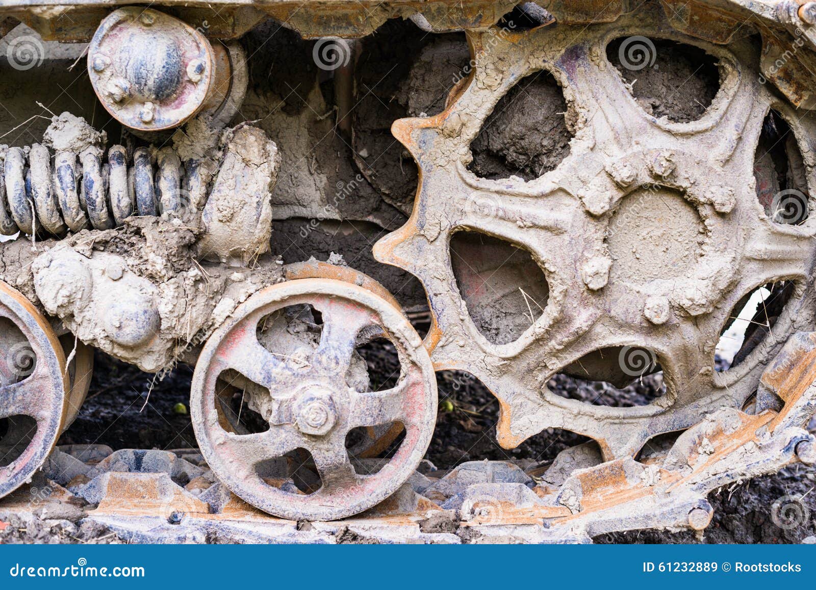 Road and Drive Wheels of the Continuous Tracks Stock Image - Image of ...
