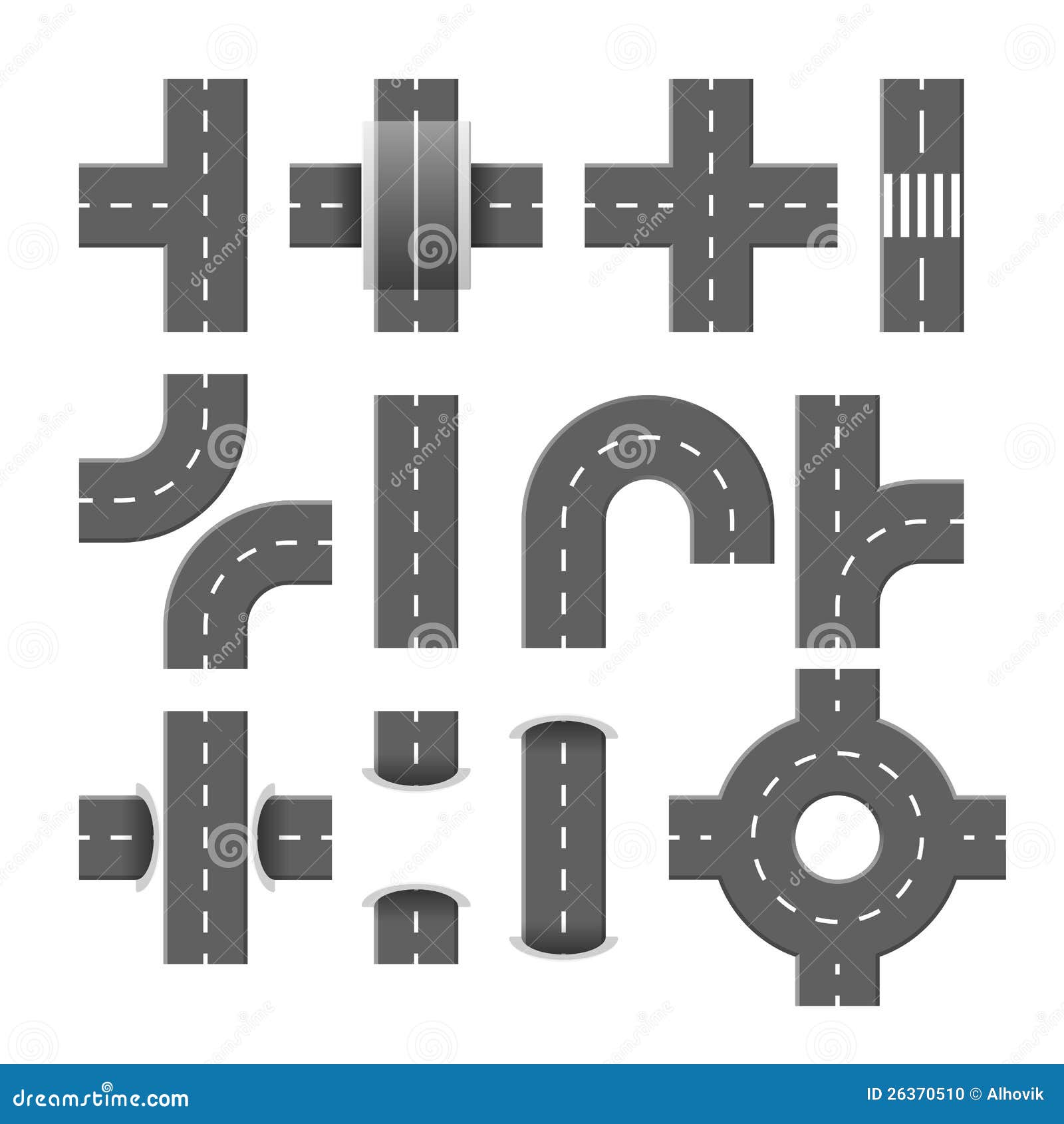 Road elements stock vector. Illustration of tunnel, bridge - 26370510