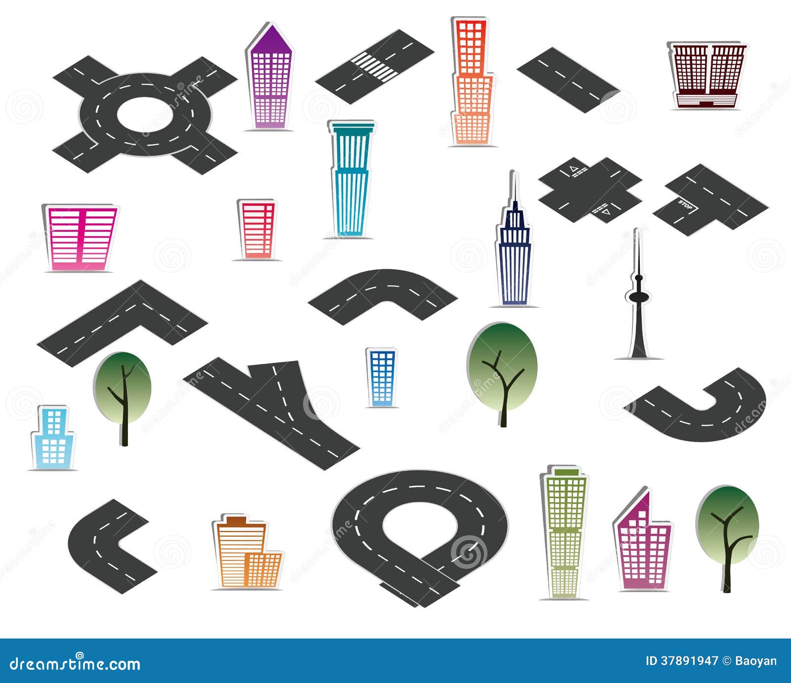 Road elements stock illustration. Illustration of speedway - 37891947