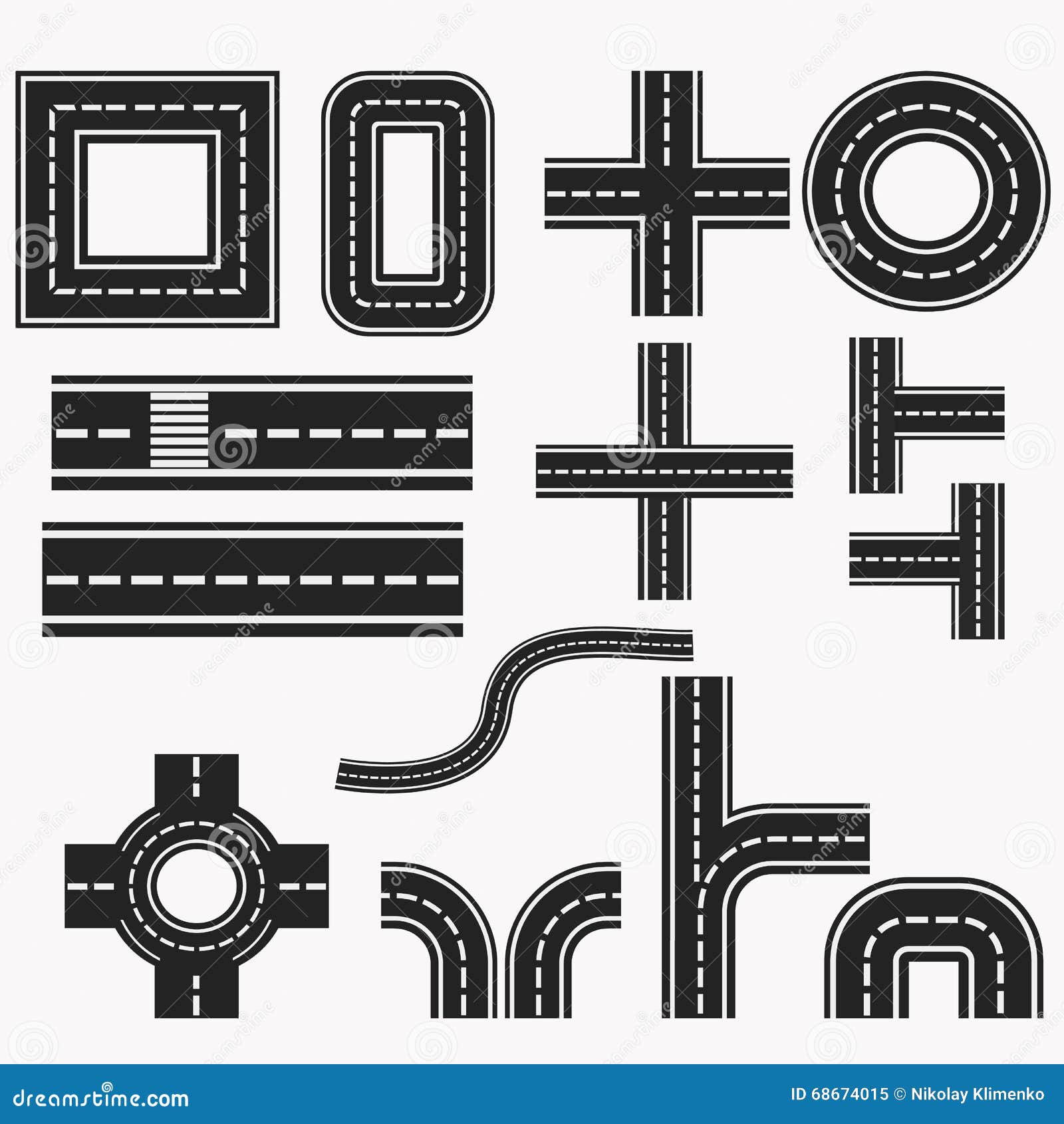 Road Elements Set Vector Illustration Eps 10 Stock Vector - Illustration of forward ...