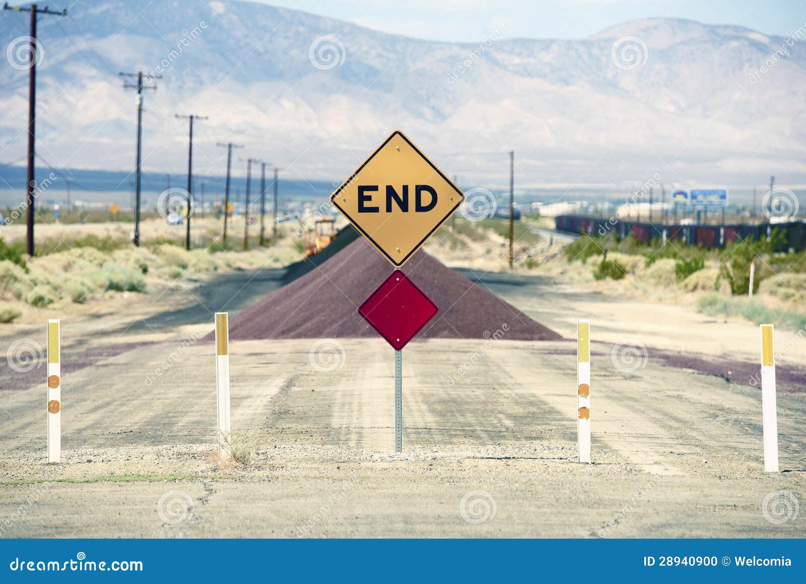 Road End stock photo. Image of fence, horizontal, finish - 28940900
