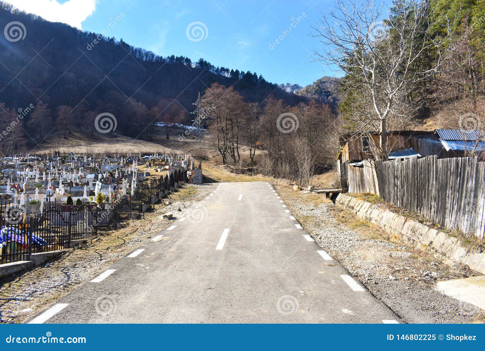 The Road is Ending at the Cemetery Stock Image - Image of concept ...