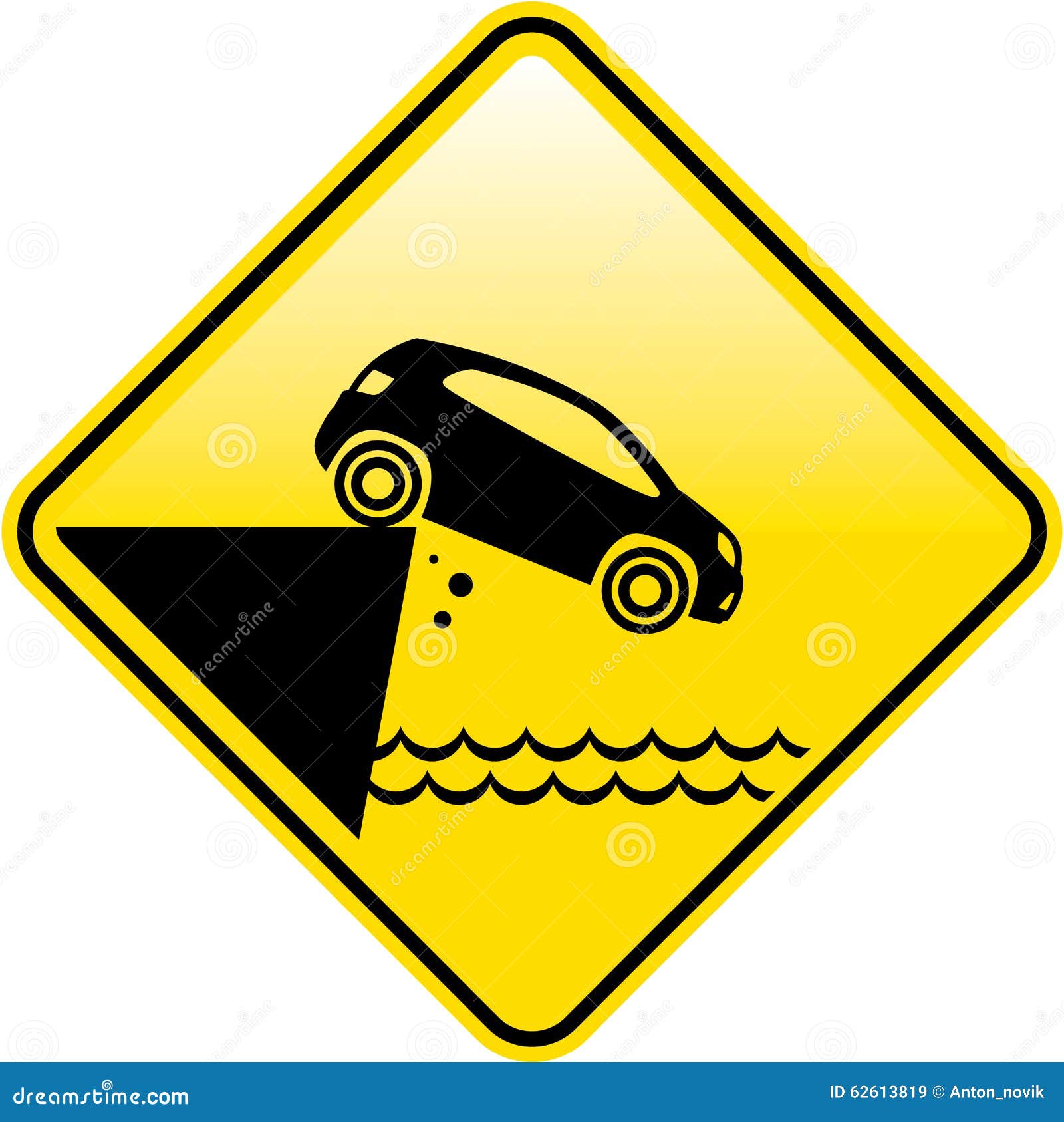 Road Ends Sign Cliff Fall in the Water Danger Road Sign Vector Stock ... Road Ends Sign Cliff Fall in the Water Danger Road Sign Vector Stock ...