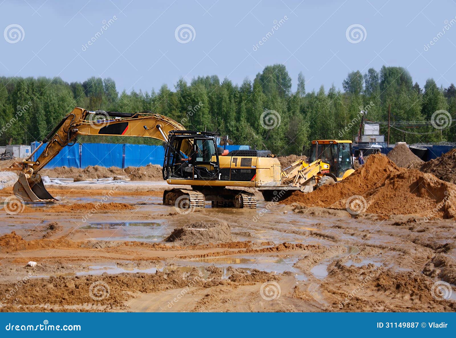 Road engineering stock image. Image of clay, grader, equipment - 31149887