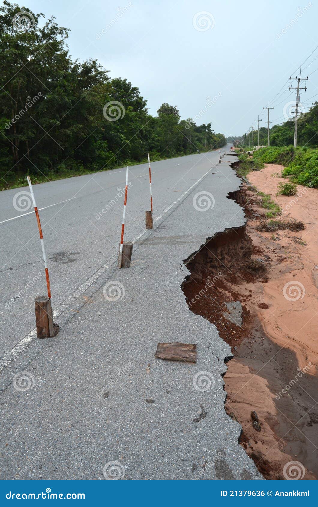 Road eroded stock photo. Image of land, road, ashpalt - 21379636