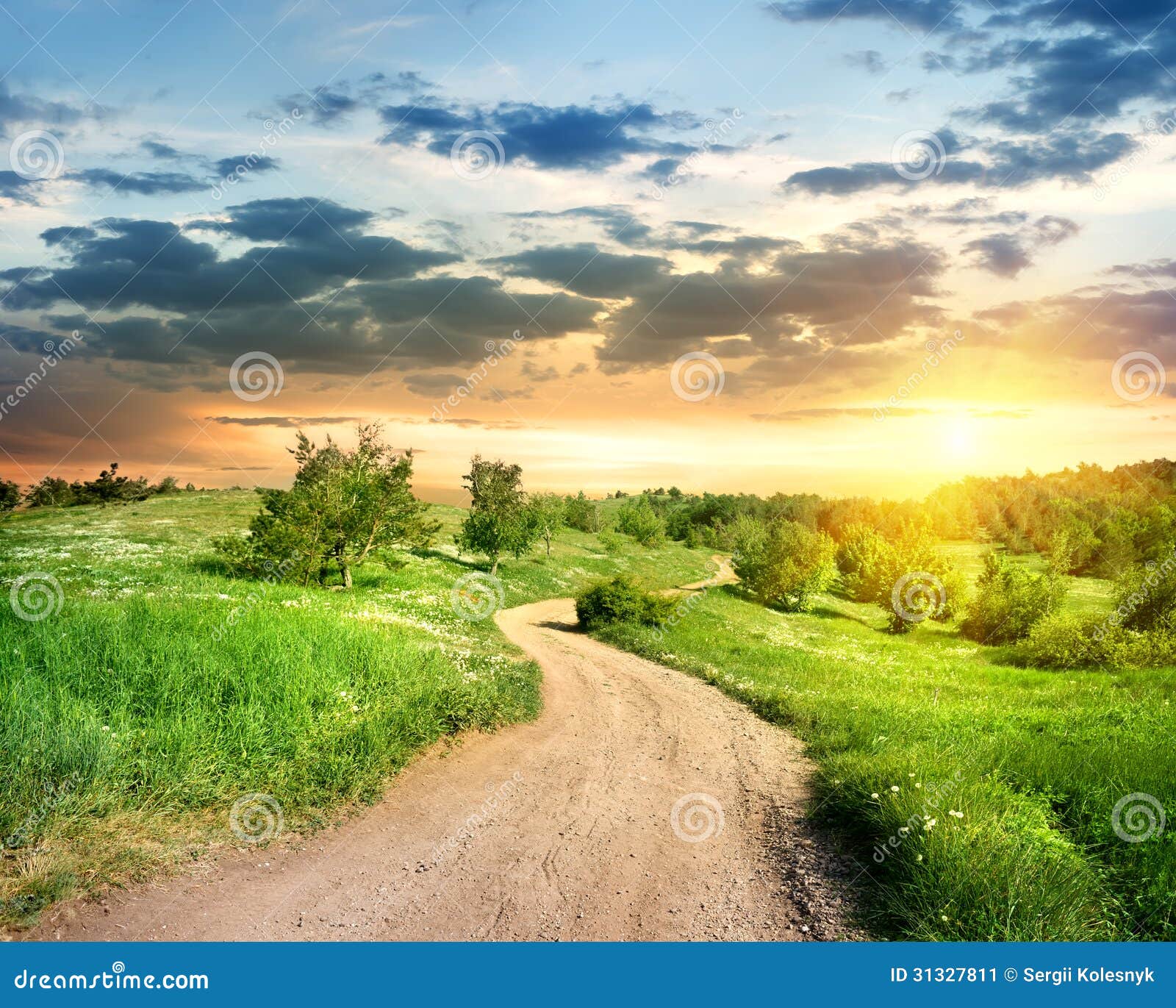 Road in the evening stock image. Image of nonurban, blue - 31327811
