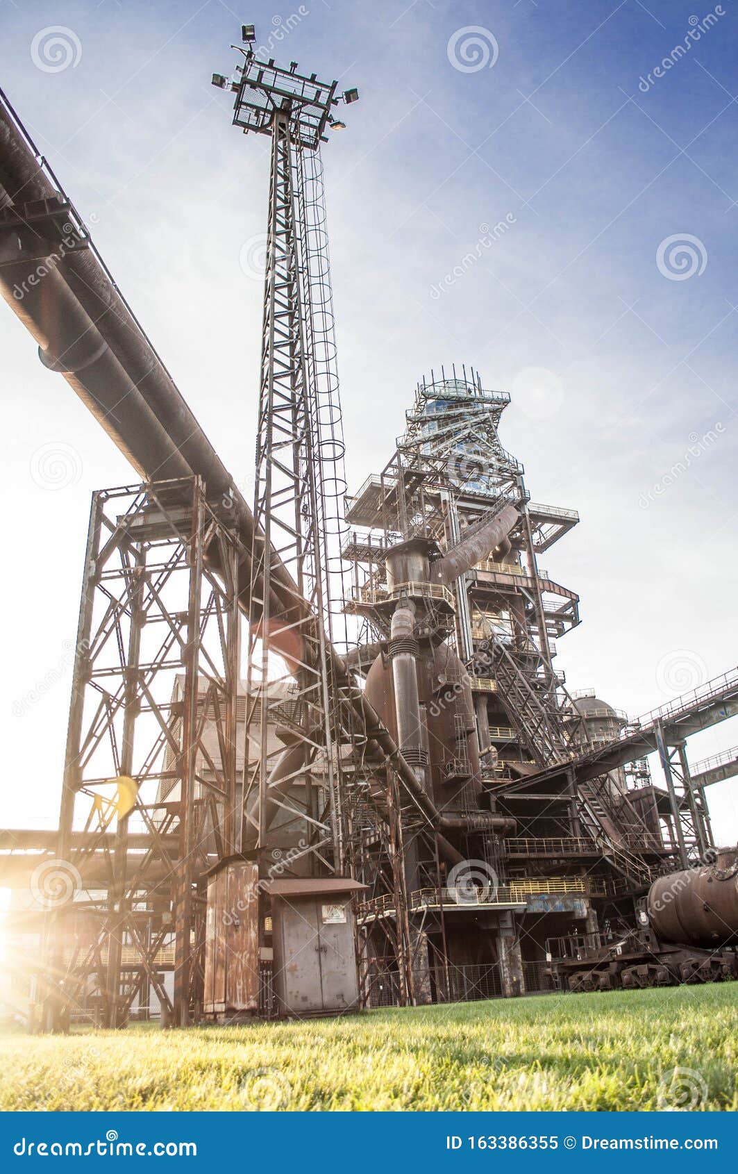 Road on factory stock image. Image of abandoned, night - 163386355