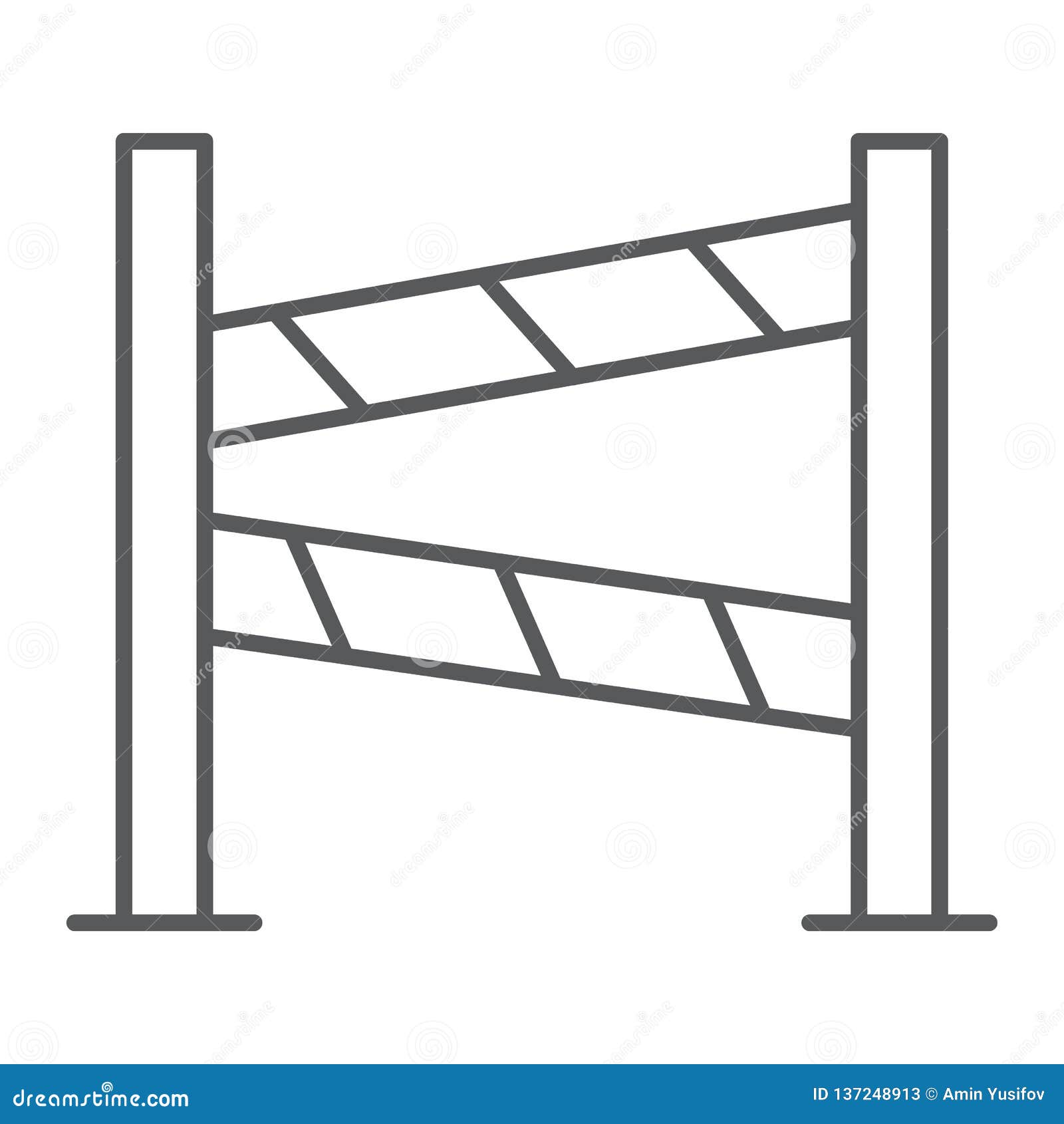 Road Fence Thin Line Icon, Construction and Border, Barrier Sign ...