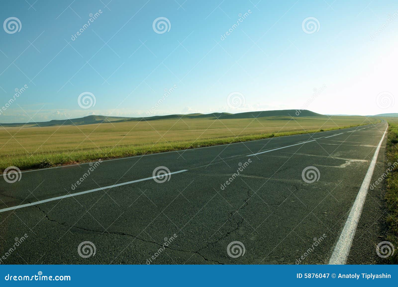 Road in field stock image. Image of green, hill, fast - 5876047