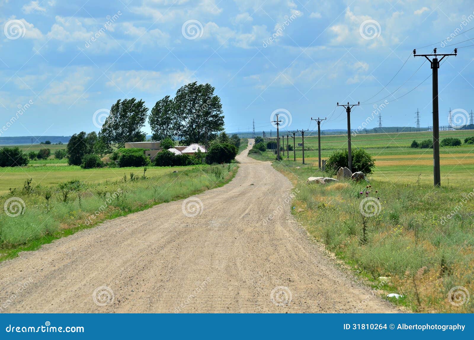 Road through field stock photo. Image of path, outback - 31810264