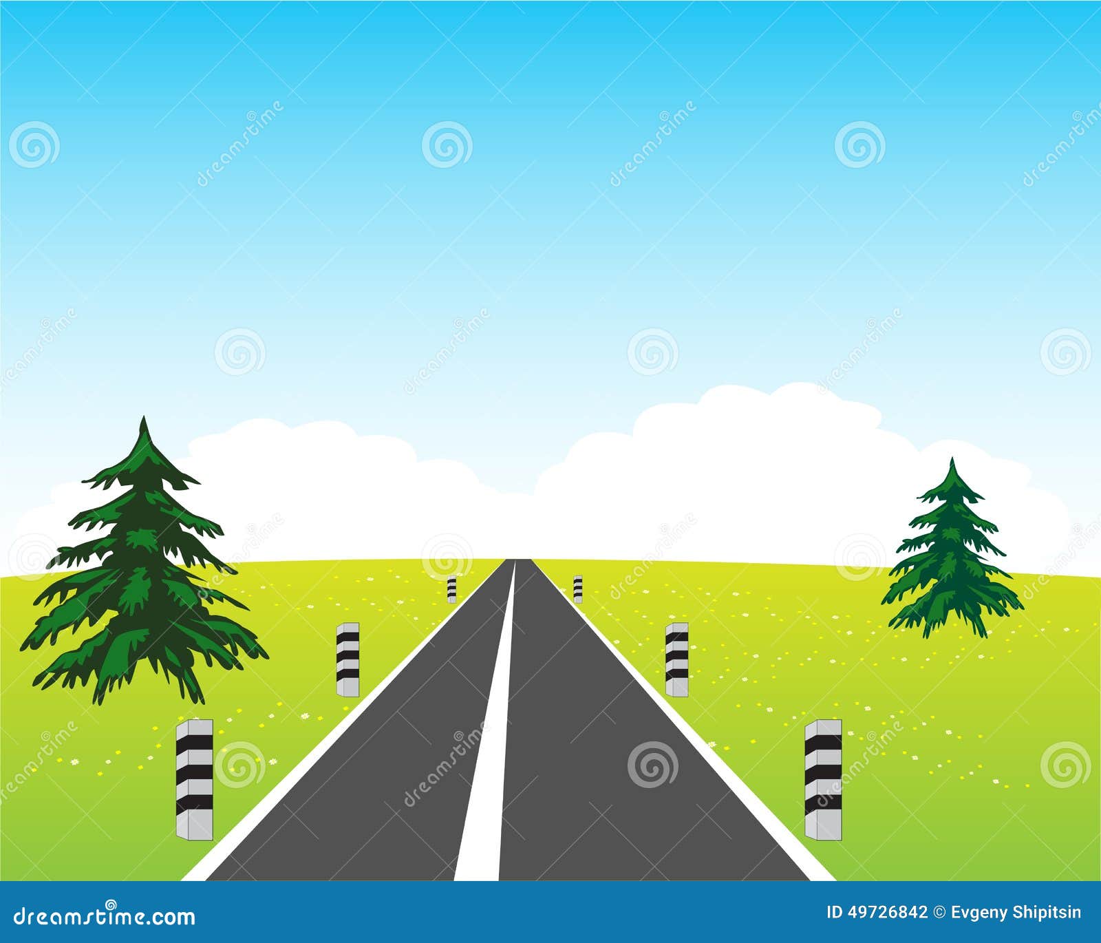 Road in field stock vector. Illustration of field, pathway - 49726842