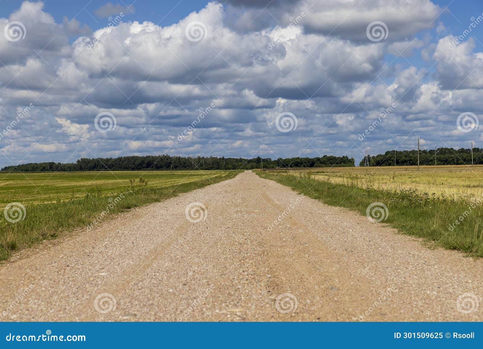 A Road through a Field with Poor Infrastructure Stock Image - Image of ...