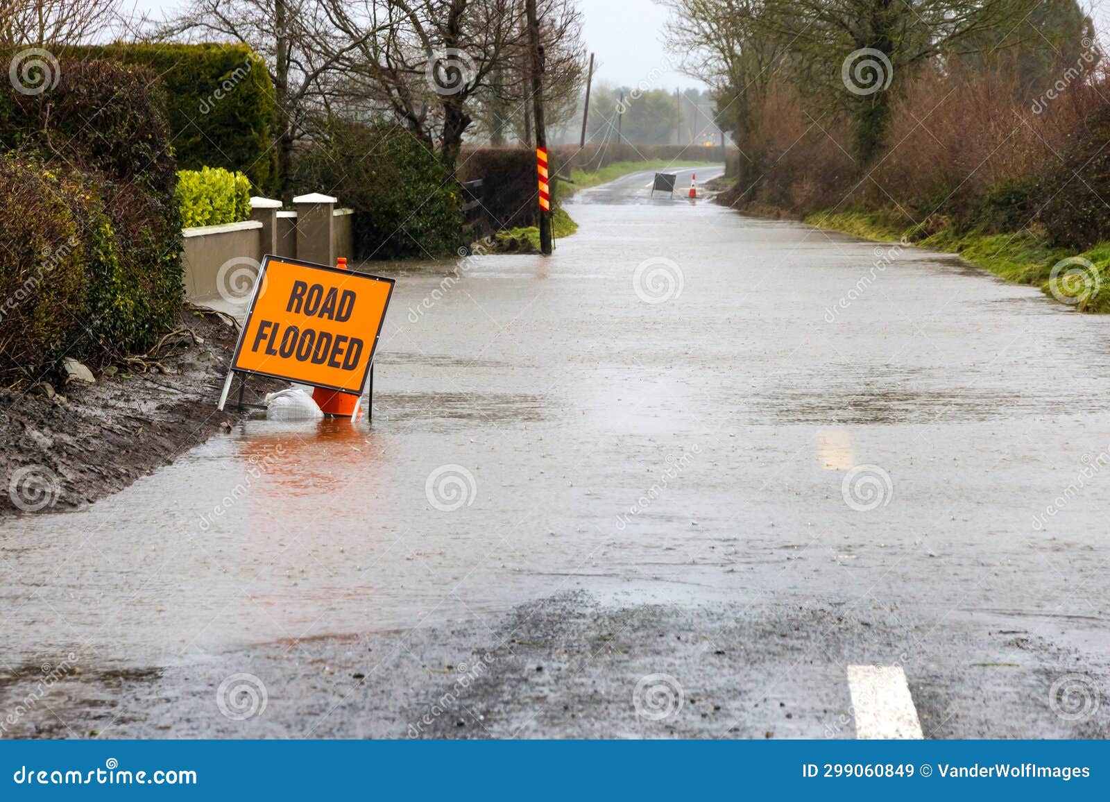 Road flooded stock image. Image of climate, global, blocked - 299060849