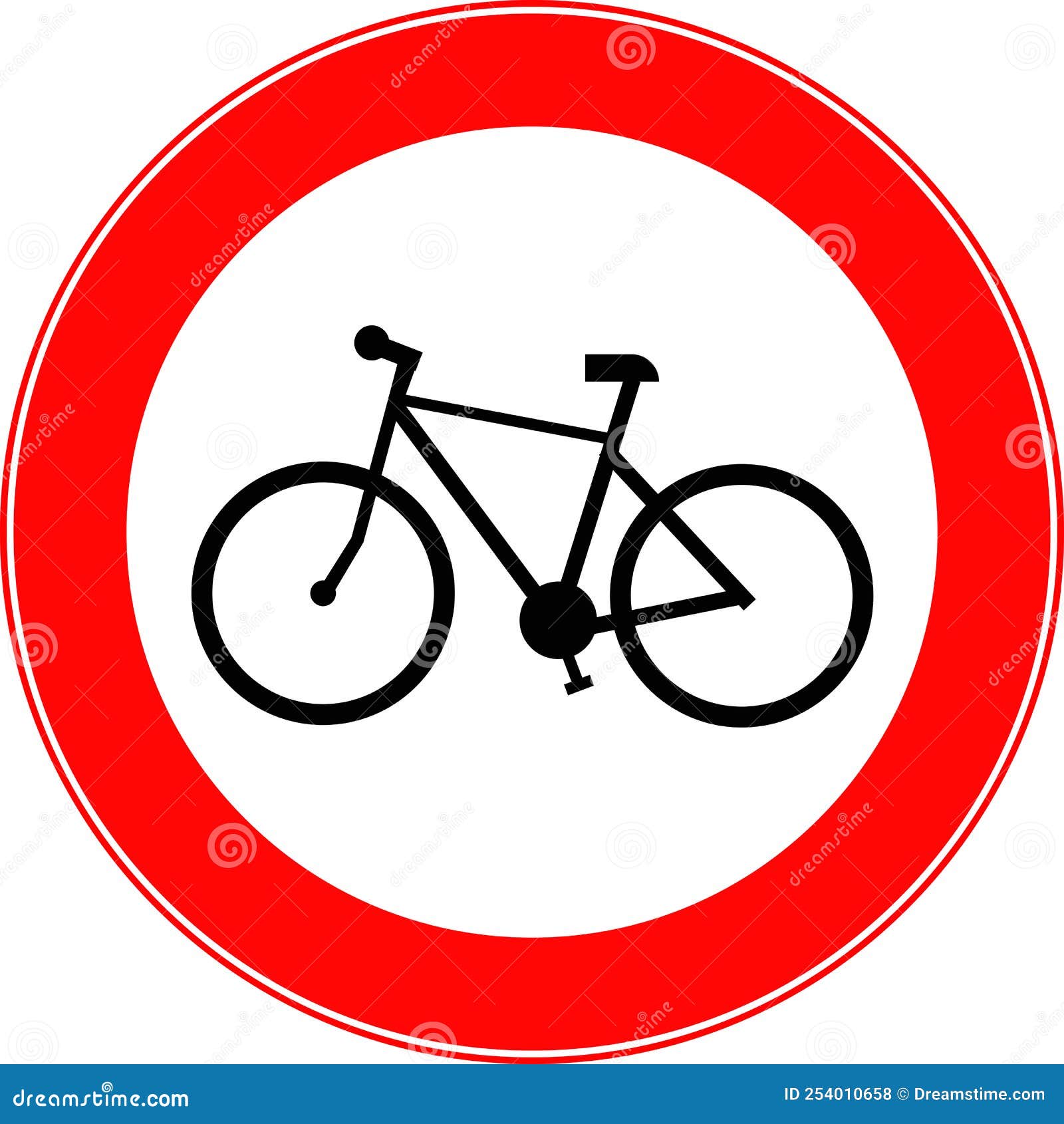 A Road Forbidding Sign. Cycling is Prohibited Stock Vector ...