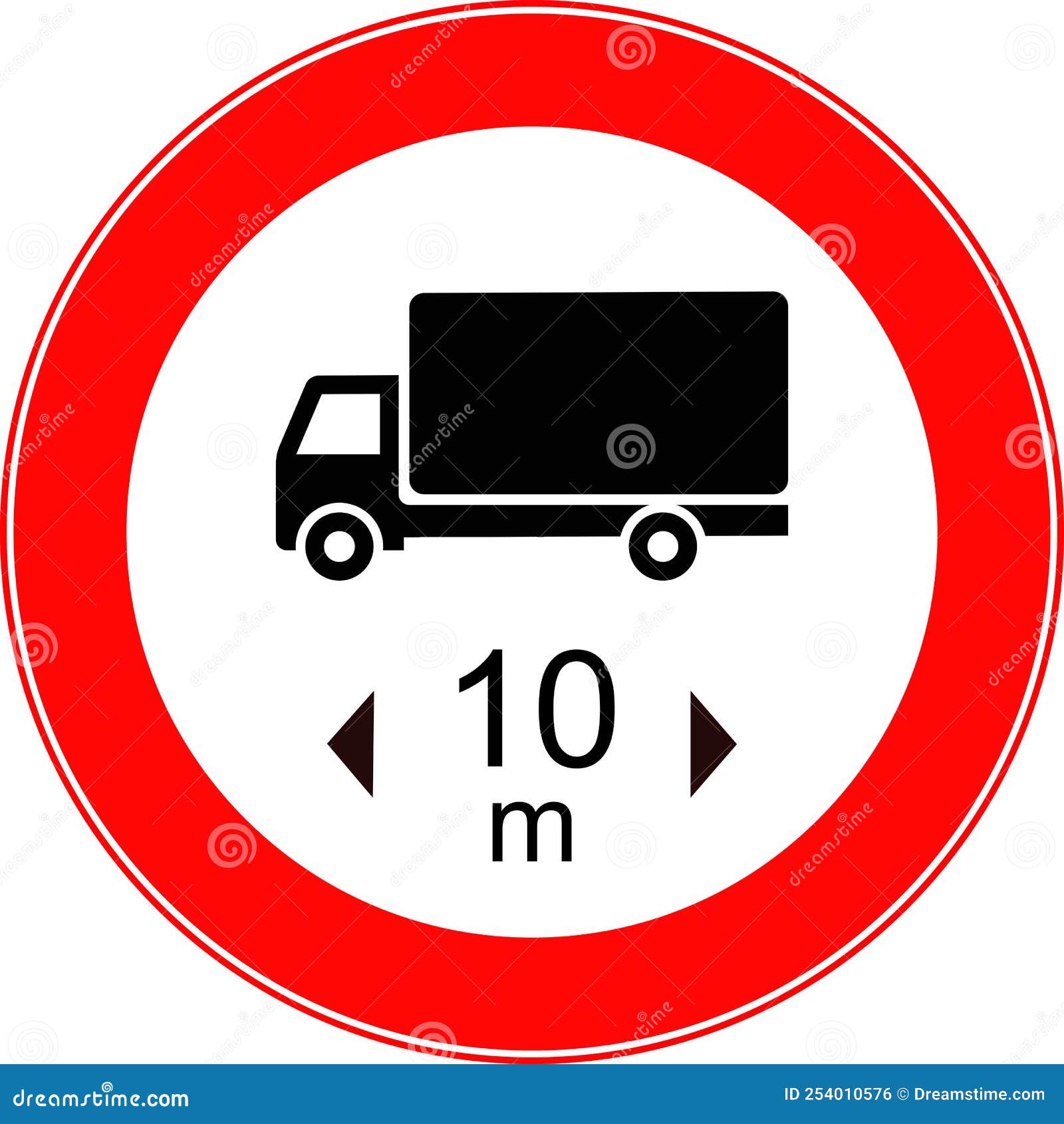 A Road Forbidding Sign. the Length Restriction Sign Stock Vector ...