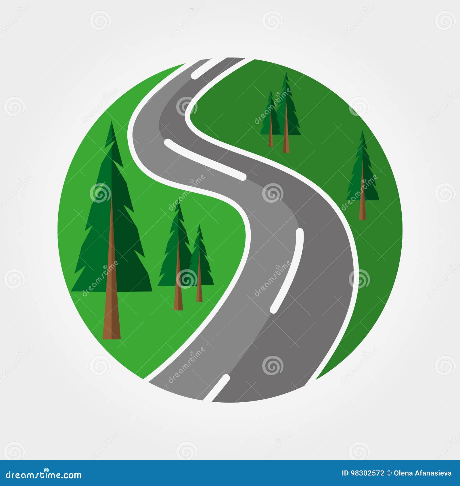Road through the Forest. Logotype. Badge. Stock Illustration ...