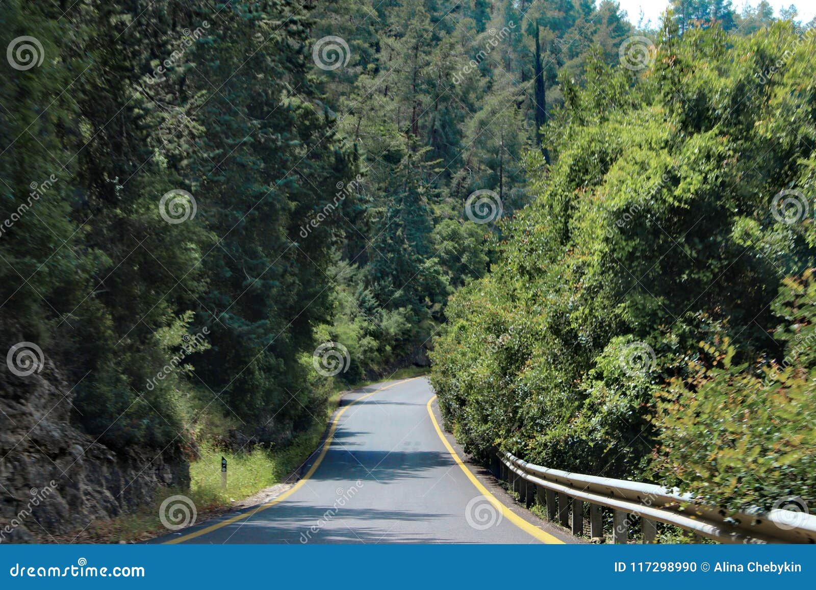Road between the Forest in the Mountains Stock Photo - Image of asphalt ...