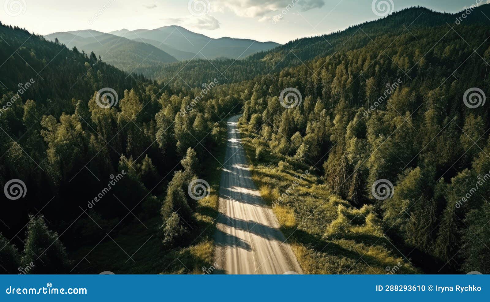 Road in the Forest Up To Mountain Stock Photo - Image of curve, nature ...