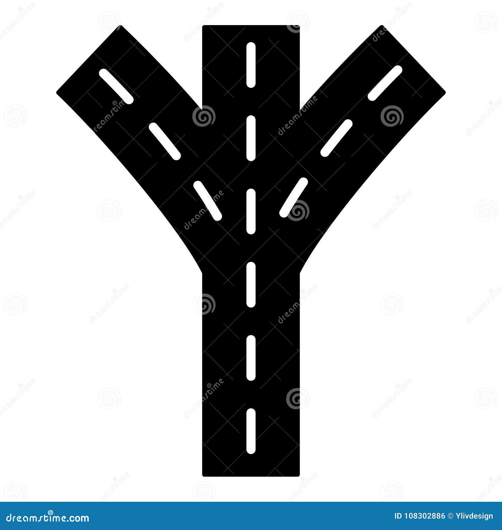 Road Fork Icon, Simple Style. Stock Vector - Illustration of vector ...