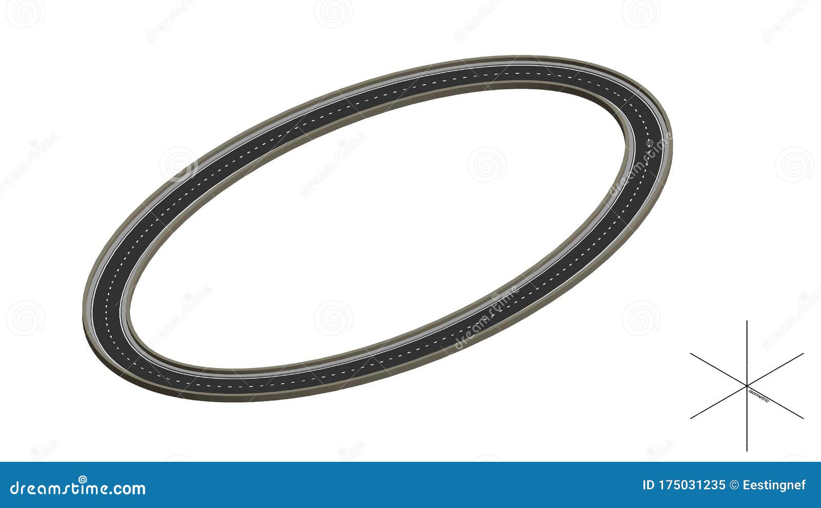 Road in Form of Oval. Isolated on White Background Stock Vector ...