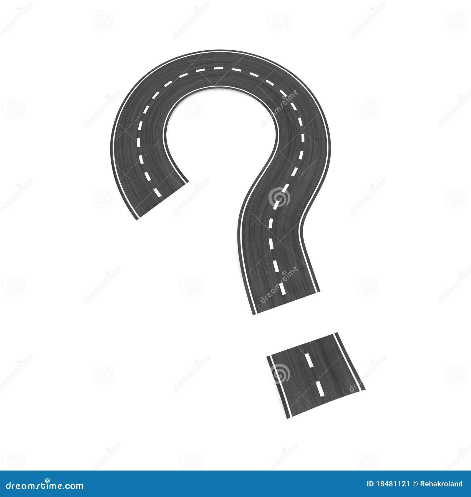 Road Forming a Question Mark Stock Illustration - Illustration of ...
