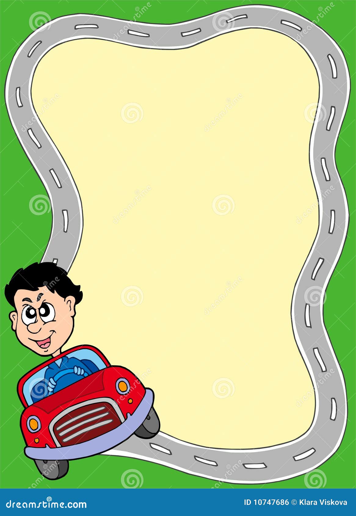 Road Frame with Crazy Driver Stock Vector - Illustration of caution ...
